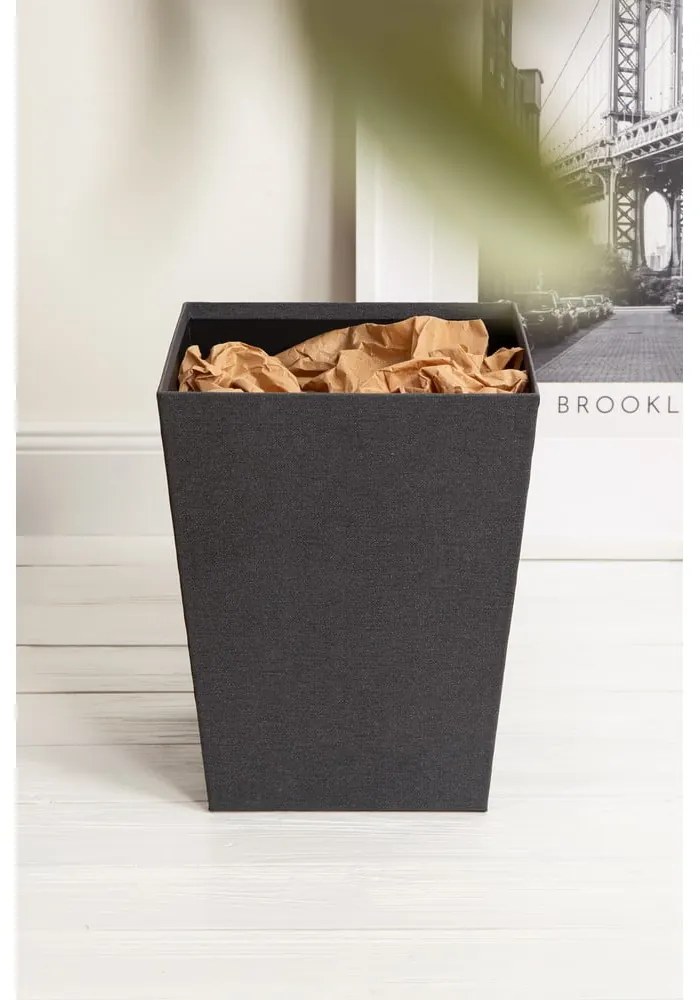 Černý kancelářský odpadkový koš Sofia Canvas Paper Laminate – Bigso
