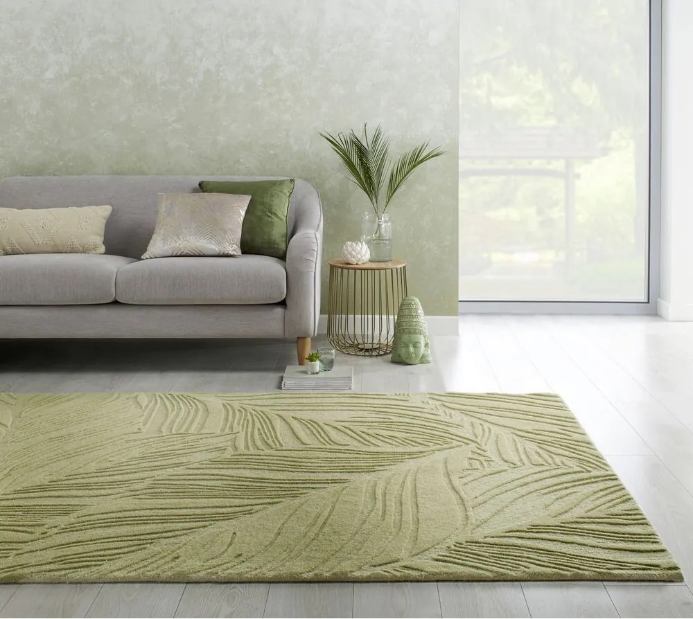 Kusový koberec Solace Lino Leaf Sage, 120x170, zelená, obývacia izba, Flair Rugs