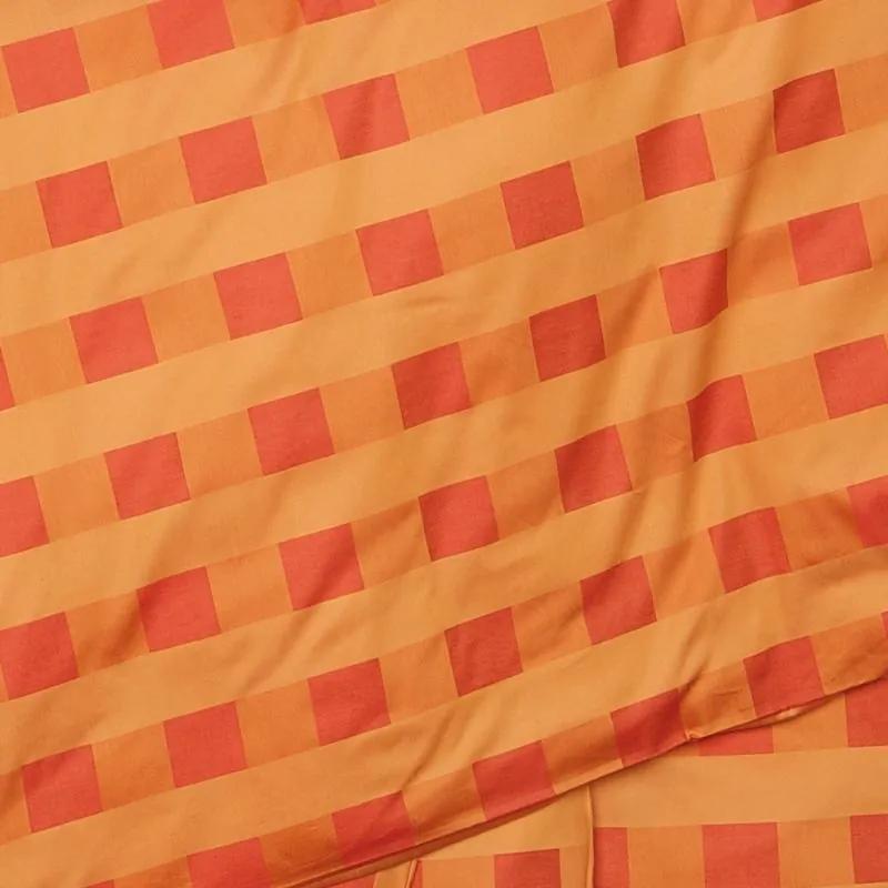 SCANquilt povlečení TOP LINE kostky oranžová 140 x 220/70 x 90 cm