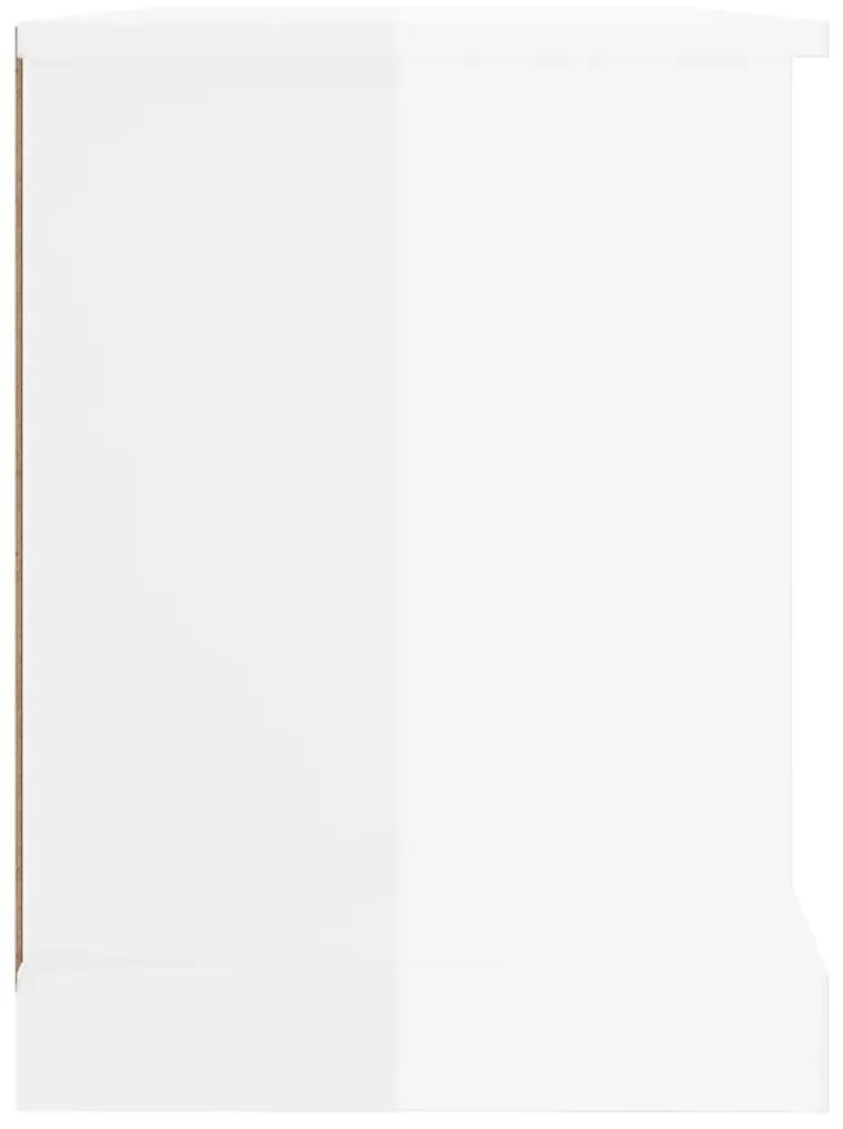 TV skříňka bílá vysoký lesk 73x35,5x47,5 cm kompozitní dřevo