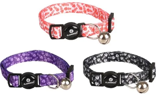 Obojek cat Loulou 20-32cm mix barev Flamingo