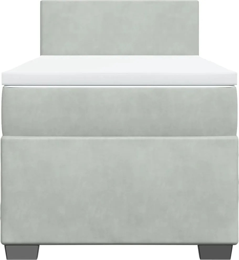 Box spring postel s matrací světle šedá 100x200 cm samet 3288528