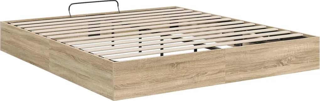 Ottoman postel Sonoma dub 203 x 160 x 25 cm Dřevěný materiál 3409215