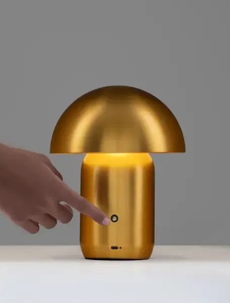 Designová stojací lampa Pois Zlatá