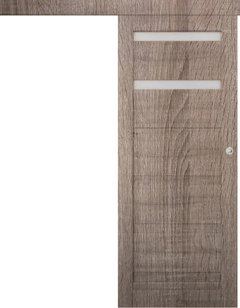 posuvné interiérové dveře na stěnu vasco doors EVORA model 2 Průchozí rozměr: 70 x 197 cm, Orientace dveří: Levé dveře, Dekor: Buk jasmínový