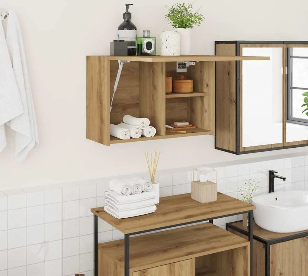 vidaXL Koupelnová nástěnná skříňka 60 x 25 x 40 cm kompozit [860070] Barva: dub artisan