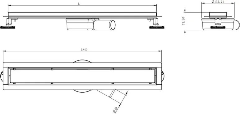 Mexen Flat 360° M33 otočný liniový odtok 60 cm, nerez - 1033060-40
