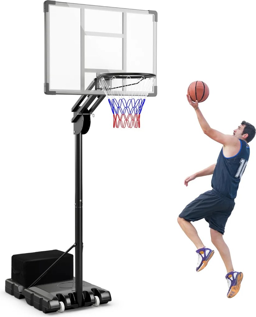 Costway Venkovní basketbalový koš 135/143-305 cm Výškově nastavitelný