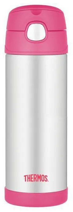 Thermos Dětská termoska s brčkem 470 ml Růžová