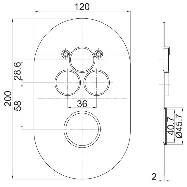 Mereo sprchová souprava podomítková baterie 3 cestná hlavová sprcha oválný kryt chrom CB60157TB3