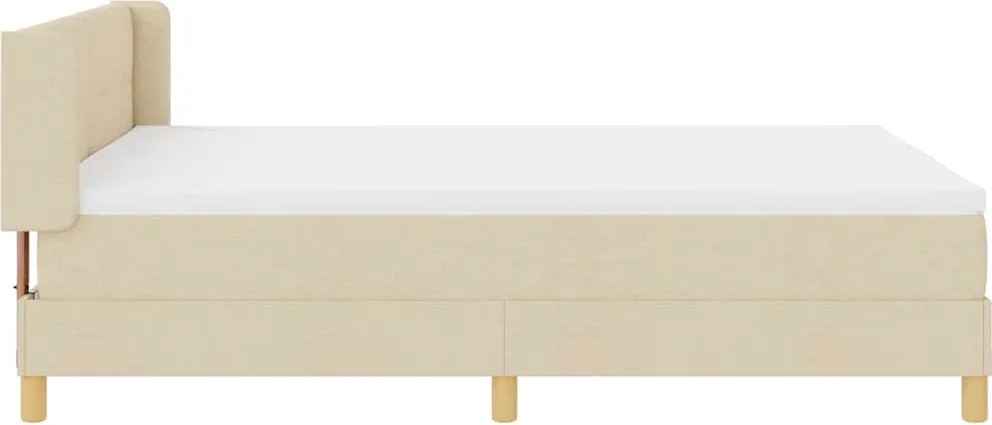 Postel s boxspringem s čelo Krémová 200 x 160 cm textil 3341305