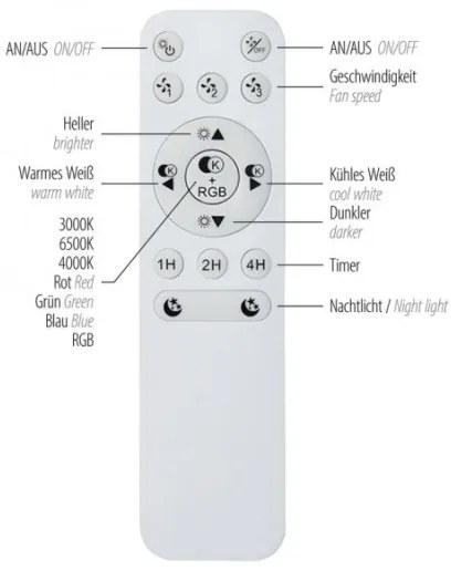 JUST LIGHT. 14447-18 - LED RGBW Stm stropní ventilátor LENO LED/44W/230V + DO