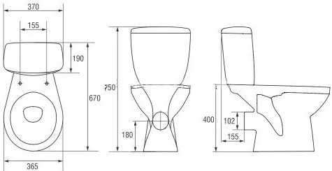 Cersanit MITO WC KOMBI 3/6 lit.- zadní rovný odpad + WC sedátko PP, TK001-009