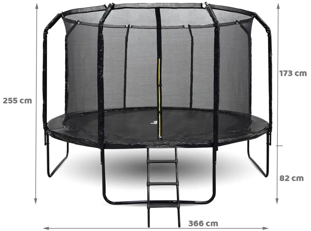 Zahradní trampolína SKY FLYER RING 2v1 366 cm BLACK