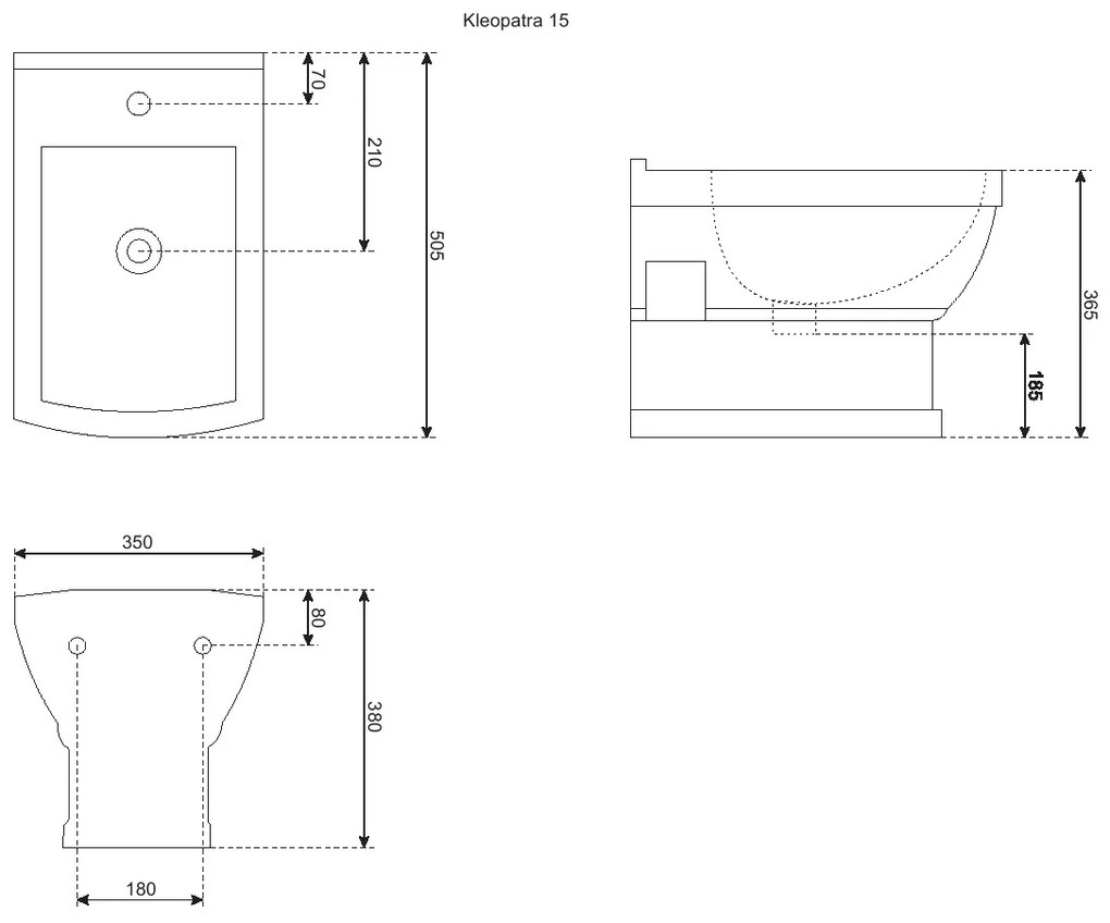 Kerra Kleopatra 15 retro keramický bidet závěsný