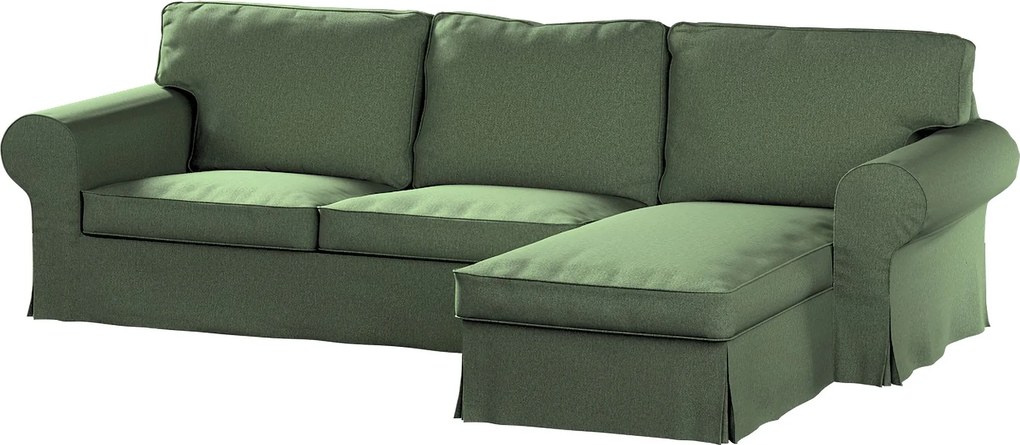 Potah na pohovku IKEA Ektorp 2-místná s lenoškou barva zelená látka pletený vzor