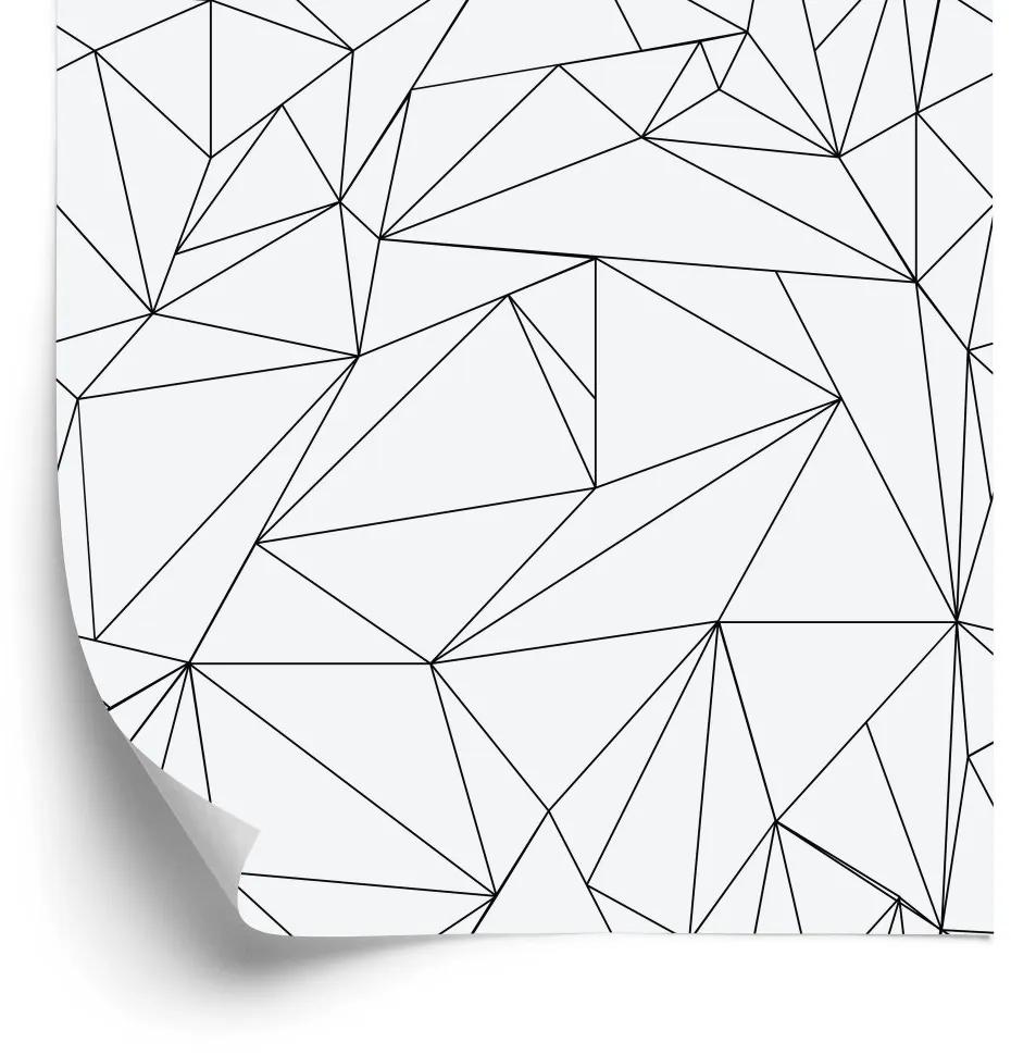 Tapeta Na Zeď Černá A Bílá Geometrický Vzor Vliesová tapeta 53x1000