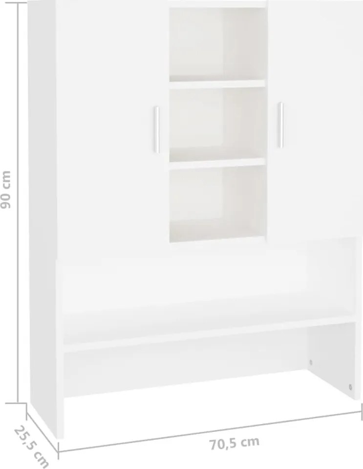 vidaXL Skříňka nad pračku 70,5 x 25,5 x 90 cm [815946] Barva: šedá sonoma