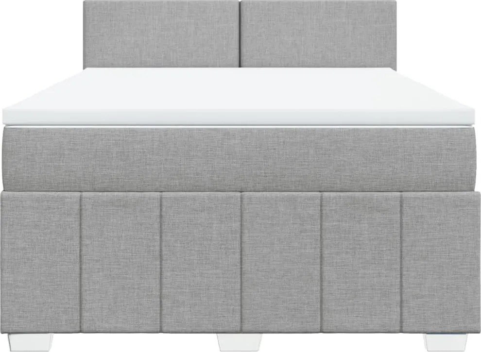 Box spring postel s matrací světle šedá 140 x 200 cm textil 3287084