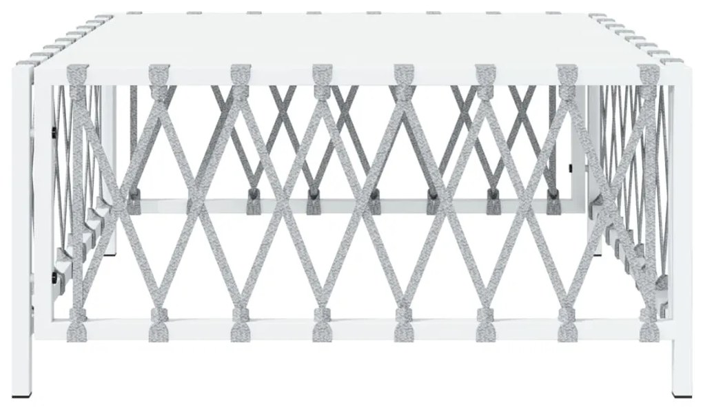 Zahradní stolek bílý 70 x 70 x 34 cm tkaná textilie - Default Title