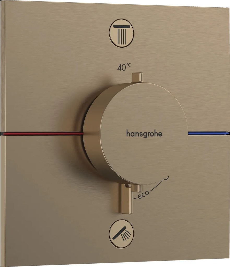 Hansgrohe ShowerSelect Comfort E, termostat pod omítku pro 2 spotřebiče, kartáčovaný bronz, HAN-15572140