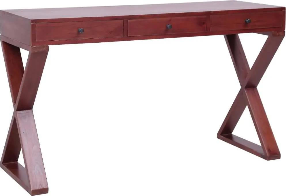 vidaXL Počítačový stůl 132 x 47 x 77 cm masivní mahagonové dřevo [283848] Barva: Hnědá