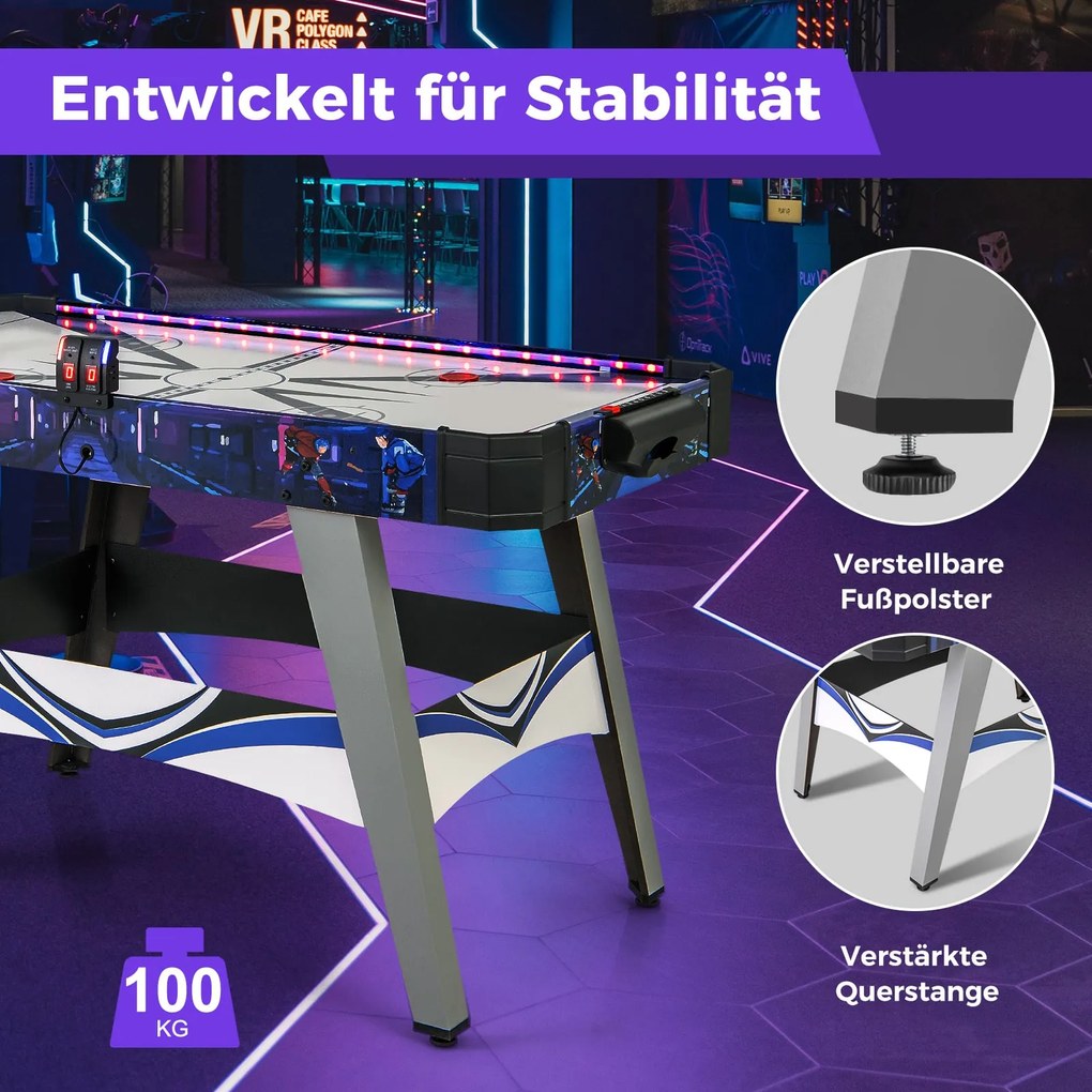 Costway Air Hockey Table Poháněný hokejový stůl s 2 posuvníky a puky