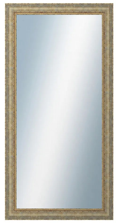 DANTIK - Zarámované zrcadlo - rozměr s rámem cca 60x120 cm z lišty ZVRATNÁ bílozlatá plast (3067)