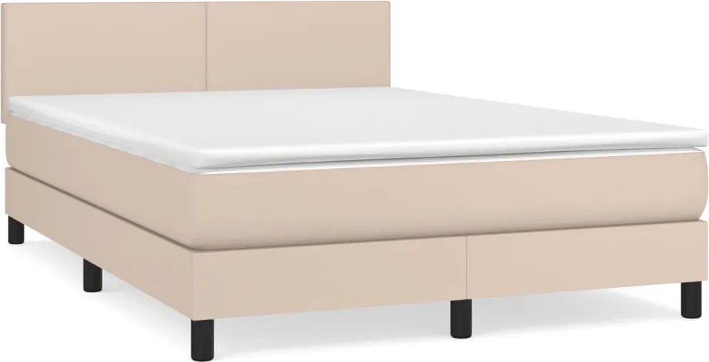 Box spring postel s matrací cappuccino 140x200 cm umělá kůže 3141010