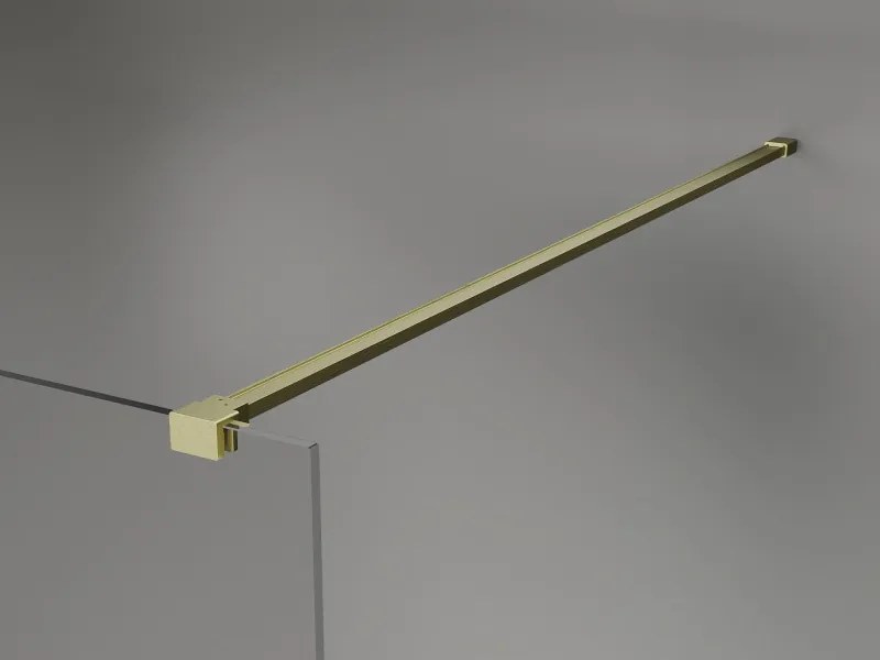 Mexen Lunar sprchová stěna Walk-in levá 100 x 200 cm, transparentní 8 mm, zlatá kartáčovaná - 830-100-000-55-00-L