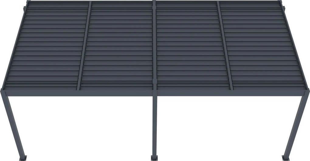 Hliníková bioklimatická pergola s lamelami BestBerg BBP-18G / 6 x 3 m / šedá