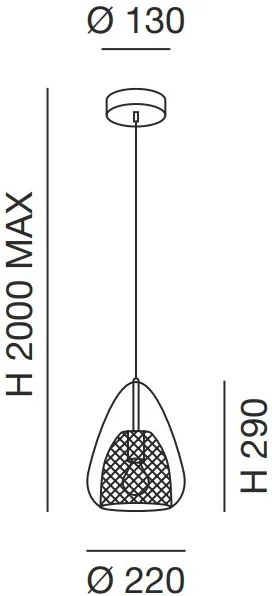 Fabas 3673-40-125 Britton, ambrové závěsné svítidlo v kombinaci kov/sklo, 1xE27, průměr 22cm