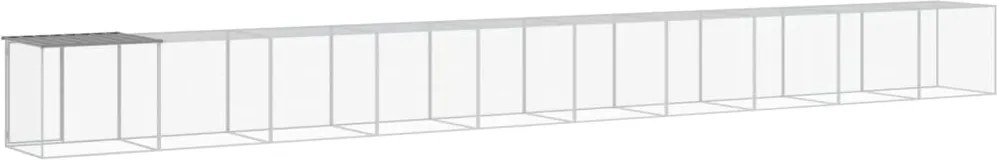 Klec pro kuřata se střechou světle šedá 1 003 x 98 x 90 cm ocel 3189048