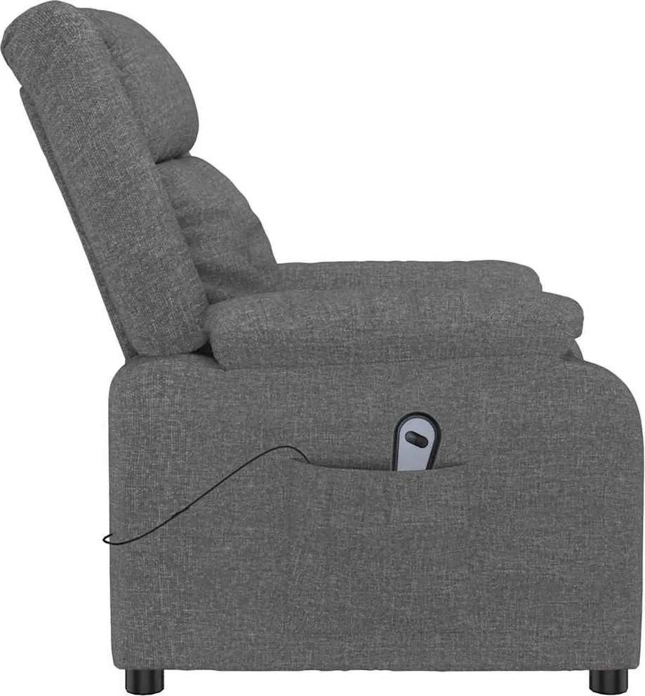 Elektrické polohovací křeslo tmavě šedé textil 3143568