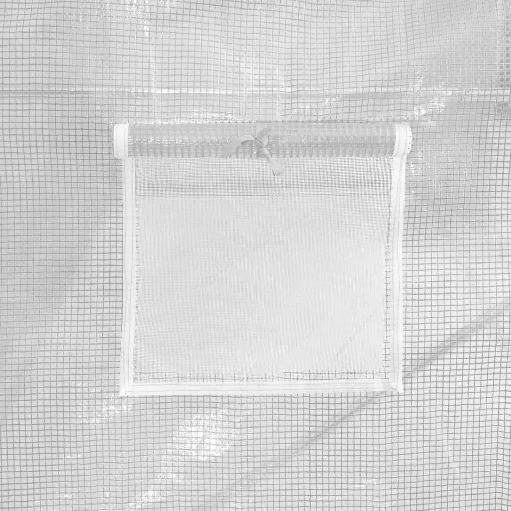 vidaXL Skleník s ocelovým rámem 8 m² 4 x 2 x 2 m [3188028] Barva: Bílá