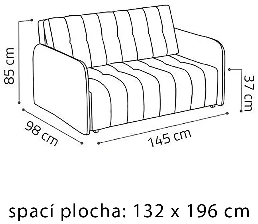 Pohovka VIVA III GRAND | 145 cm | rozkládací + úložný prostor | VÝBĚR TKANIN