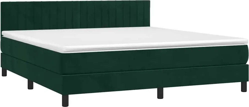 Box spring postel s matrací tmavě zelená 180x200 cm samet 3141440
