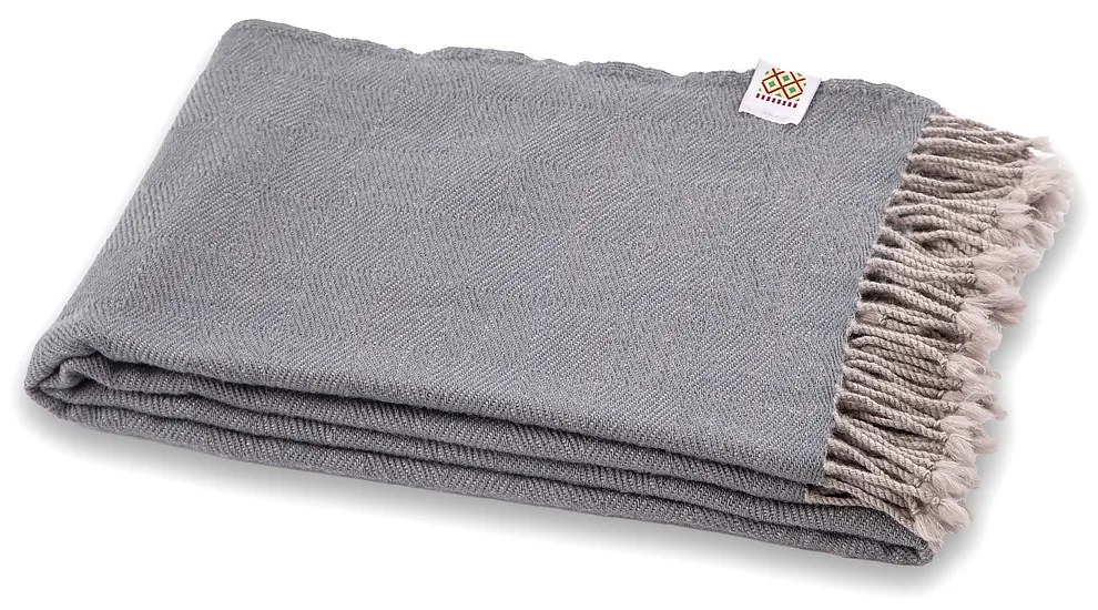 Vlněná deka Kostadina merino - tmavě šedá