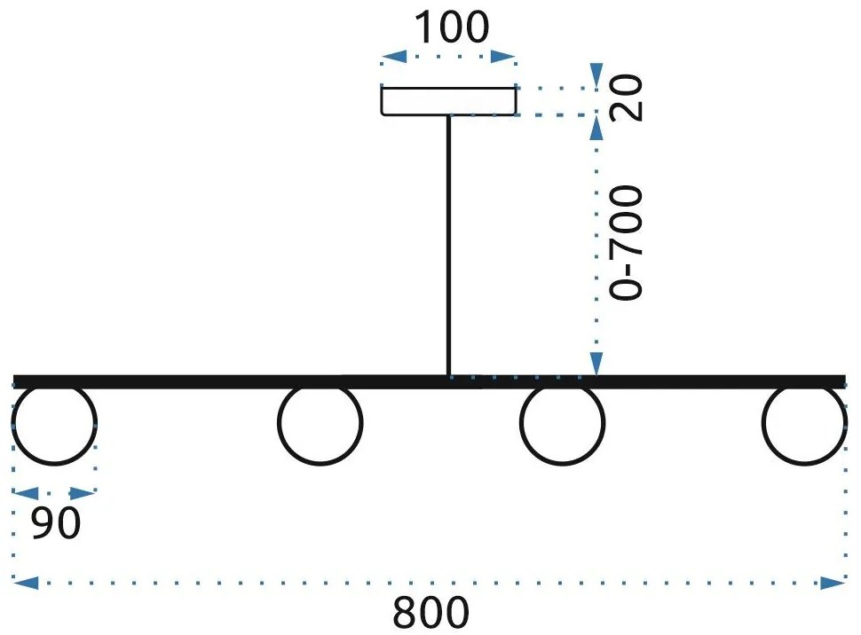 Toolight, Závěsná lampa Zlaté skleněné koule 4ks APP675-4CP, OSW-06200