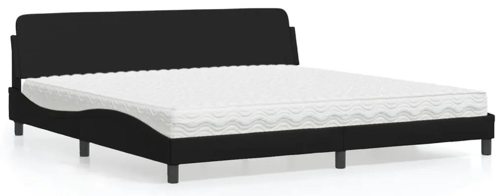 Postel s matrací Dover černá 200 x 200 cm umělá kůže 3208477