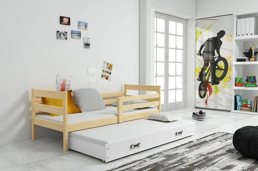 BMS Group Dětská postel s výsuvnou přistýlkou ERYK borovice Velikost postele: 190x80 cm, Barva šuplíku: Modrá