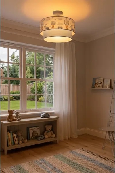 Brilagi-LED Dětský přisazený lustr BOBO 1xE27/60W/230V pr.40cm krém./modrá/medv.