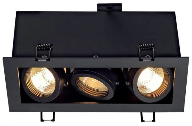 SLV 115530 Kadux, zápustná bodovka v hranatém tvaru, 3x50W, černá, 21x9cm