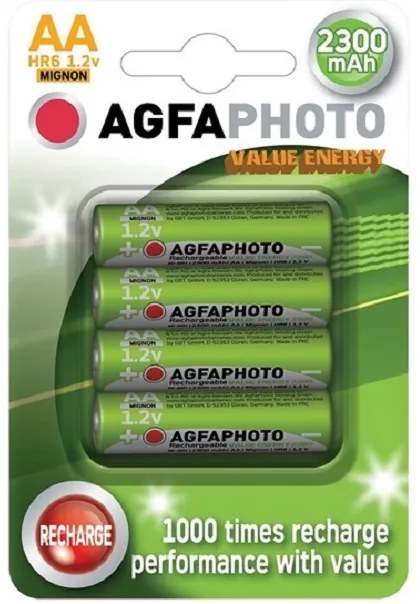 AgfaPhoto Nabíjecí NiMH baterie AA-HR06 1,2V/2300mAh/blistr 4ks