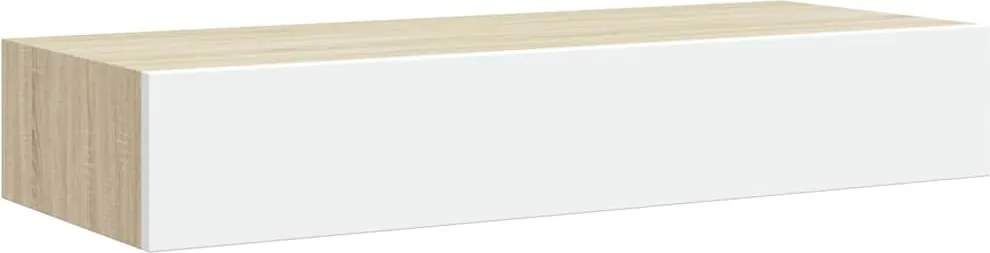Nástěnné zásuvkové police 2 ks dubové a bílé 60 x 23,5 x 10 cm MDF 330264