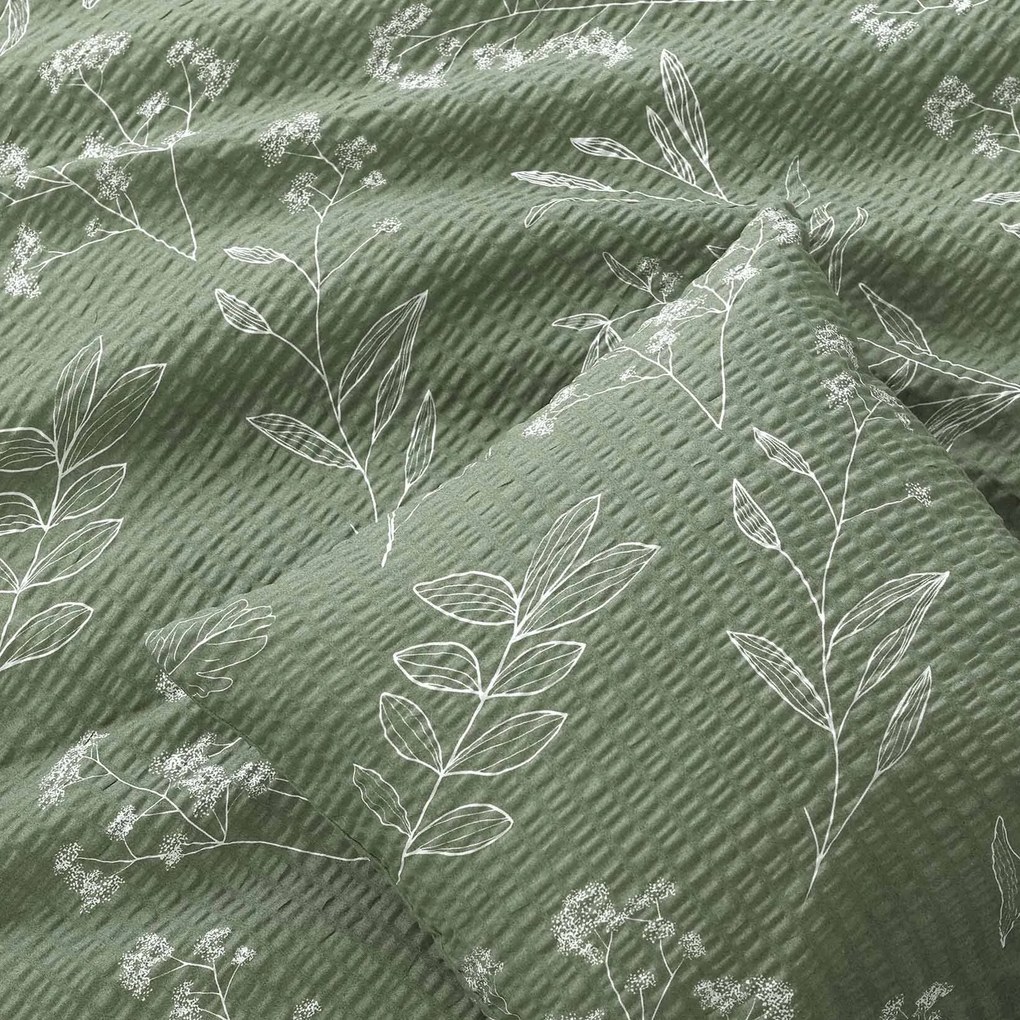 Goldea krepový povlak na polštář - bylinkové lístky 70 x 90 cm