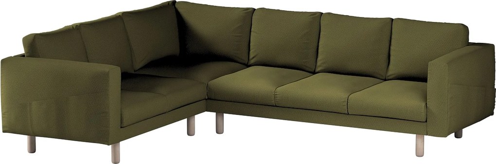 Potah na pohovku IKEA Norsborg rohová 5-místná barva zelená látka pletený vzor