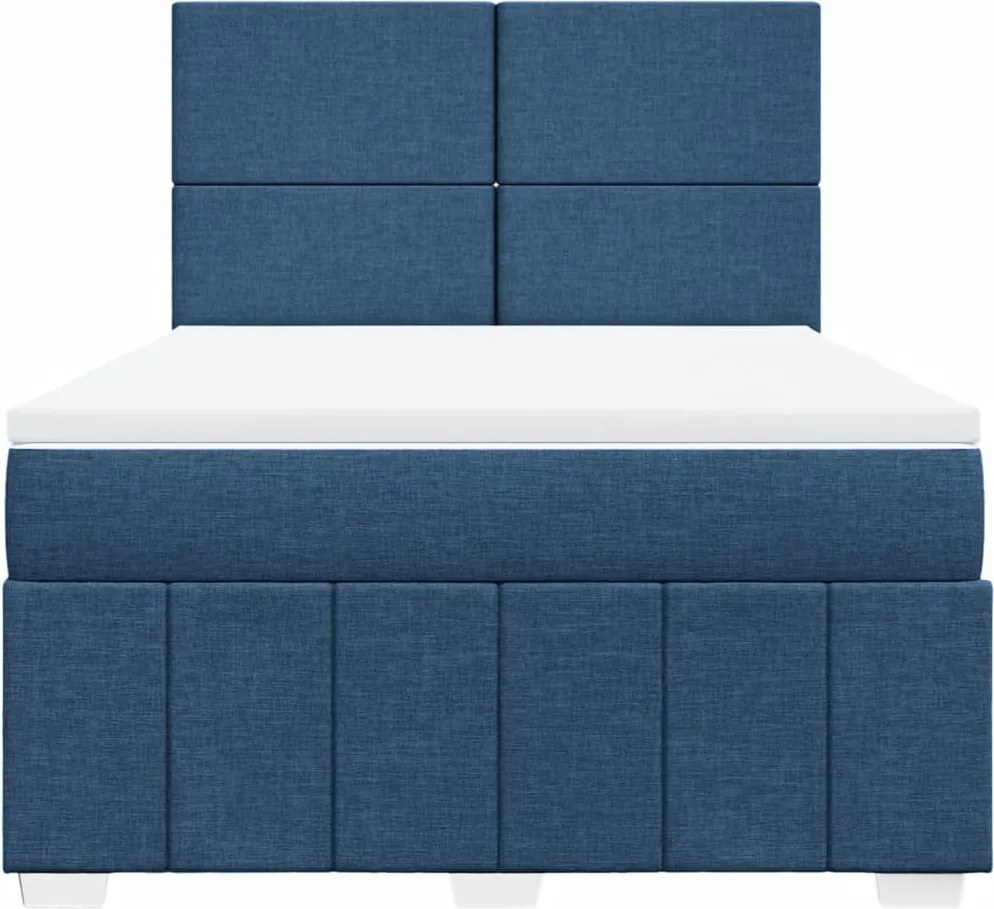 Box spring postel s matrací modrá 140x200 cm textil 3293990