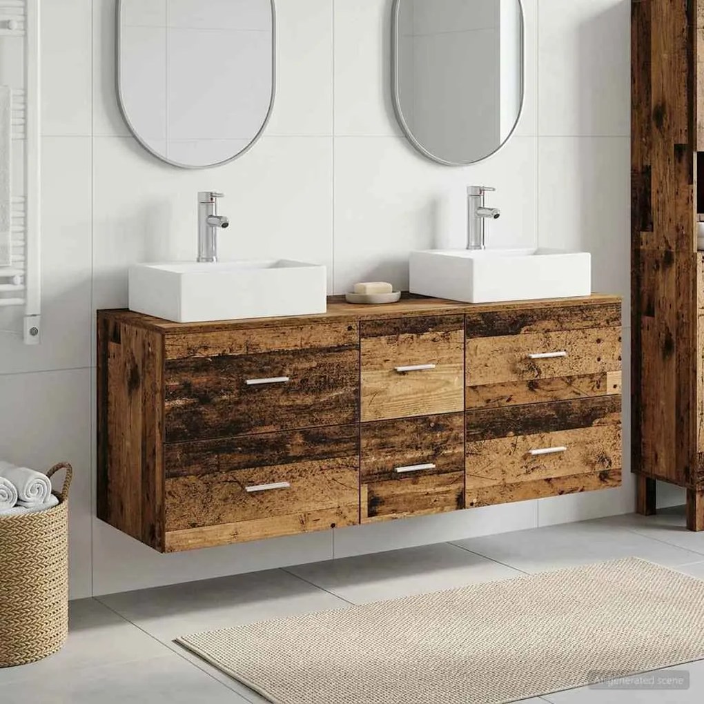 Sada koupelnových skříněk 3 ks Staré dřevo 49,5 x 41 x 62,5 cm 3405849