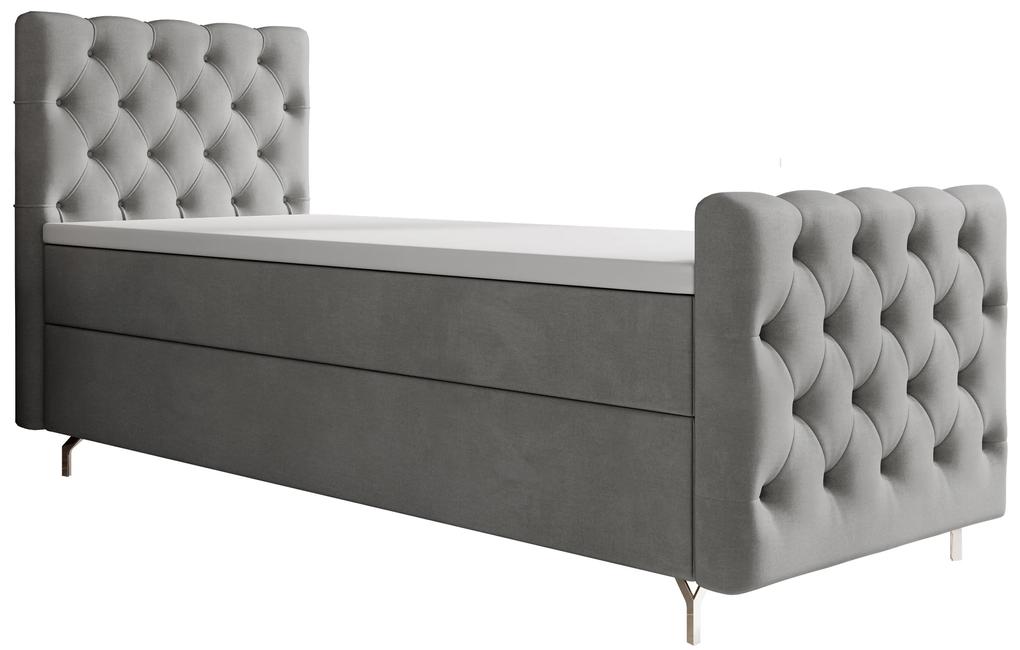Jednolůžková postel 90 cm Clinton Bonell (šedá) (s roštem, bez úl. prostoru). 1082144